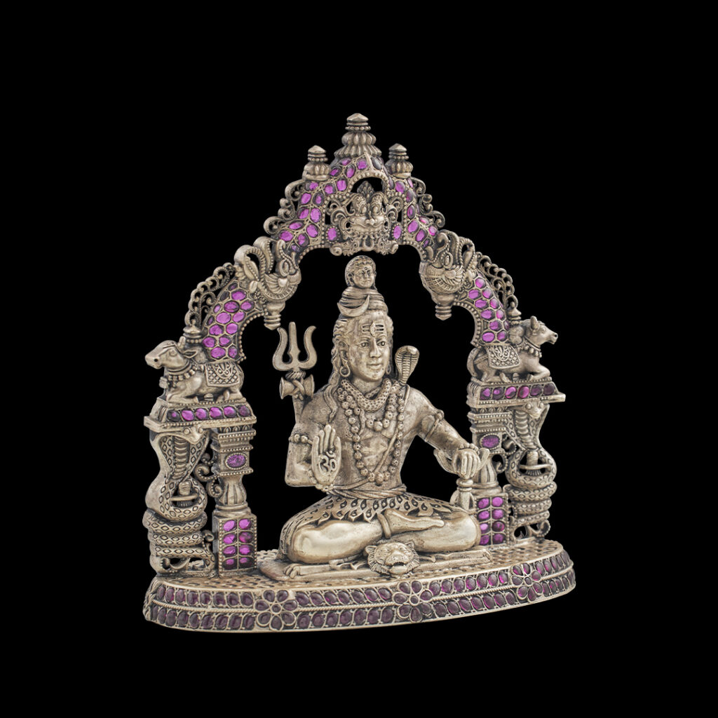 ANTIQUE SILVER SHIVA IDOL - Navrathan